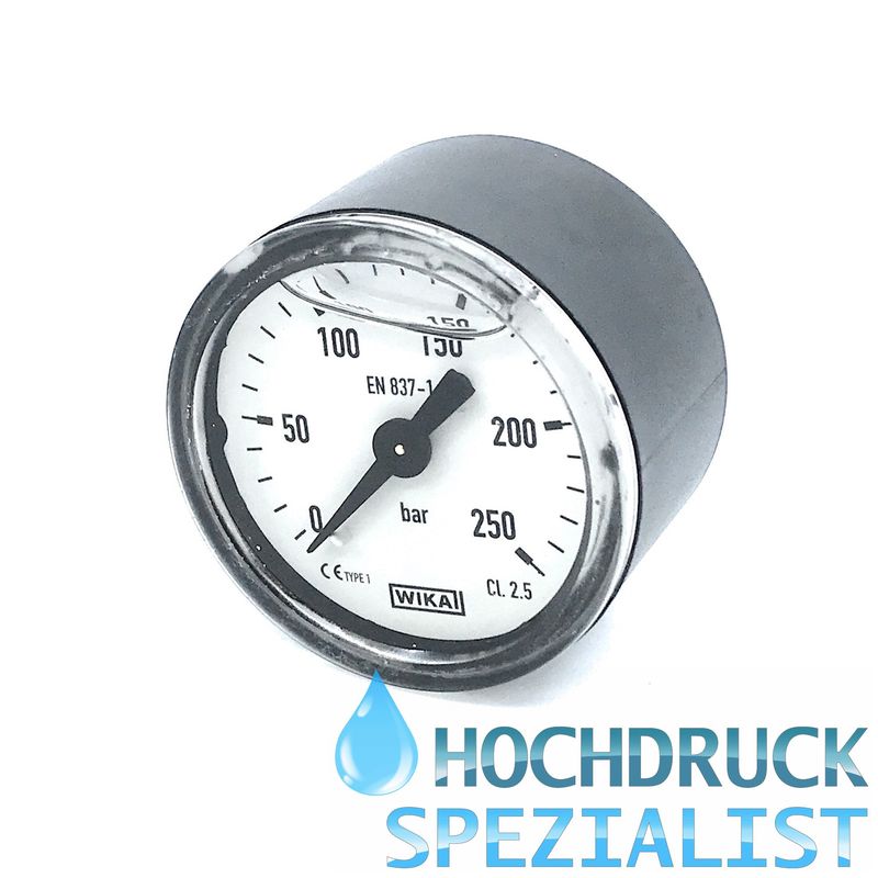 Manometer, Hochdruckmanometer 250 bar mit 1/8" Anschluß hinten ...